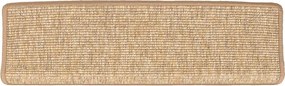 Schodové rohože 15 ks 65 x 21 x 4 cm světle hnědé s obdélníkovým okrajem 326910