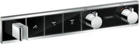 Hansgrohe RainSelect, termostatická sprchová baterie pod omítku, na 3 výstupy, černá/chromová, 15356600