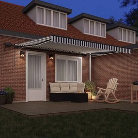 Ručně zatahovací markýza s LED antracitová a bílá 400 x 300 cm 3310231