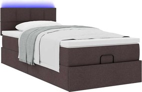 Osmanský rám postele s matrací tmavě šedá 90x190cm textil 3312273