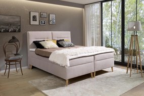ZETKA PORTO 180x200 moderní kontinentální postel boxspring s úložným prostorem béžová 182 x 122 x 222 cm