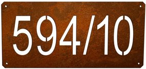 Cortenové domovní číslo tabulka 11c Velikost: 21 x 10 cm (M)