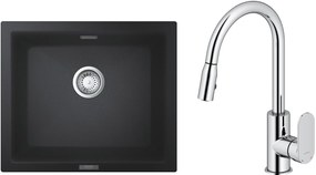 Set granitový dřez Grohe K700 31654AP0, kuchyňská baterie Oltens Lista 35202100