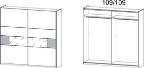 Šatní skříň Kirchberg, 218 cm, bílá/dub