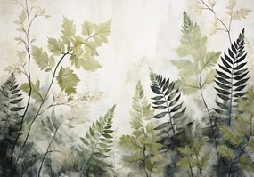 Postershop Fototapeta vliesová: Leaves Green Painted - 416x254 cm