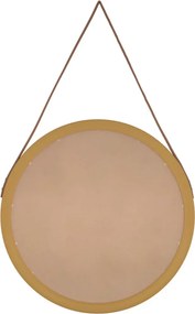 vidaXL Nástěnné zrcadlo s popruhem Ø 55 cm [351541] Barva: zlatá