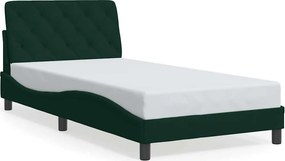 Rám postele bez matrace tmavě zelená 100 x 200 cm samet 3207908