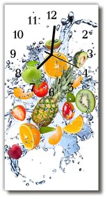 Nástěnné hodiny vertikální Kuchyně. Barevné ovoce