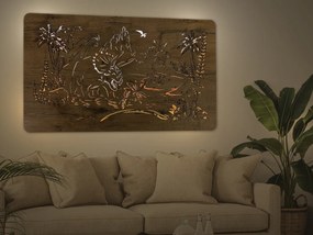 Li-Go "Dinosauři" světelný obraz 230V 100x57 cm provedení povrchu: černá s patinou
