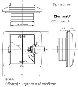 ABB Time vypínač č.7 IP44 titanová 3558E-A07940 08