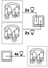 Bodové svítidlo BAMBOO 4xGU10/10W/230V černá