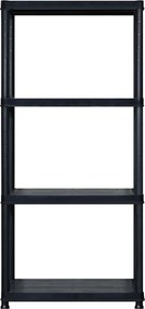Úložný regál 4patrový černý 122 x 30,5 x 130 cm plast 3059851