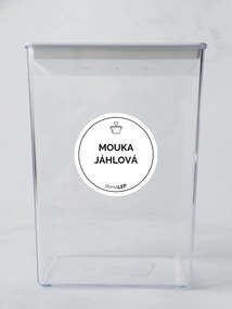 MOUKA JÁHLOVÁ - omyvatelná samolepka na dózu, výběr rozměrů Ø 5 cm / 5 x 5 cm / 6 x 8 cm | DomaLEP