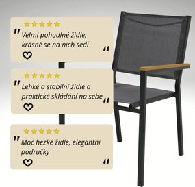 Vikio Zahradní křeslo kov a síťovina v šedé barvě AZZ113S
