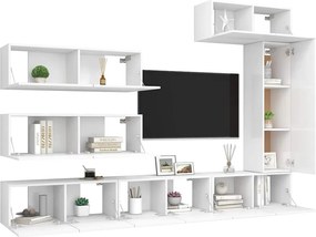 7dílný set TV skříněk bílý kompozitní dřevo 3078717
