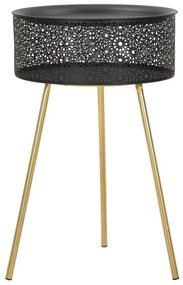 Mauro Ferretti Kulatý odkládací stolek Baram, 40x65 cm, černá/zlatá