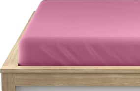 Bavlněné prostěradlo s gumou STANDARD 90 x 200 cm růžové