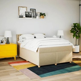 Box spring postel s matrací krémová 140x200 cm textil 3286722