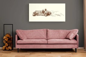 Obraz retro závodní auto - 100x50 cm