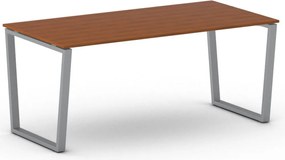 Kancelářský stůl PRIMO IMPRESS, 180x90 cm, šedostříbrná podnož, třešeň