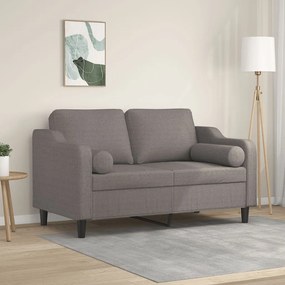 vidaXL 2místná pohovka s polštáři taupe 120 cm textil