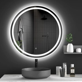 Tutumi Zrcadlo ⌀70 cm s regulovatelným LED osvětlením HOM-09519