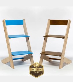 Lucas Wood Style - rostoucí židle EASY LINE zvýhodněný set 2 ks -  modrá + kaštan