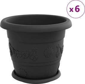Květináče 24 ks Černá Ø 30 x 25 cm Plast 3403287