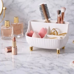 Organizér na kosmetiku Luxe bílý/zlatý