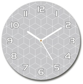Wallmuralia Skleněné hodiny na stěnu Geometrické pozadí fi 30 cm