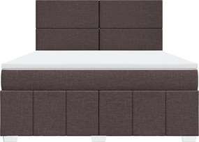 Box spring postel s matrací tmavě hnědá 180x200 cm textil 3294043