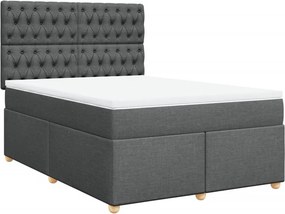 Box spring postel s matrací tmavě šedá 160x200 cm textil 3291339