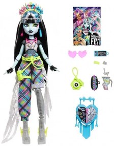 Panenka monster high monster fest frankie, plakát kapely a doplňky