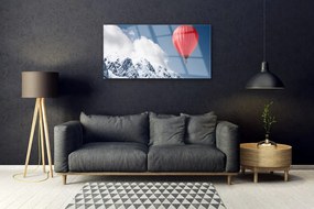 Obraz na skle Balón Vrcholy Hor Zima 140x70 cm