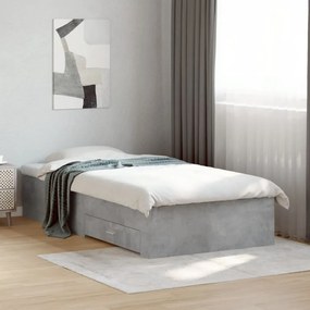 Rám postele se zásuvkami betonově šedý 75 x 190 cm kompozit 3280443