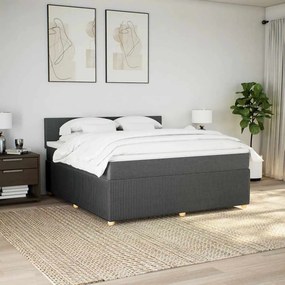 Box spring postel s matrací tmavě šedá 180x200 cm textil 3289829