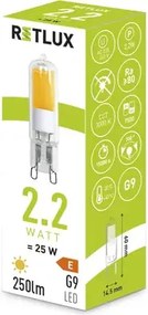 RETLUX RLL 455 G9 COB / 2.2W / 250 lm / 3000K - teplá bílá