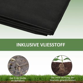 Outsunny Záhon, Zahradní Box s 2 Oblastmi pro Výsadbu, Zeleninový Záhon na Zeleninu a Bylinky do Zahrady, Terasy a Balkonu, Dřevo, Přírodní, 244 x 61…