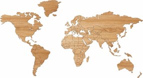 Magnetická mapa světa Geo Matrix Padouk / 150 x 75 cm