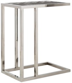 OnaDnes -20% Černo stříbrný dubový odkládací stolek Richmond Blackbone 55 x 35 cm