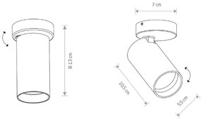 Nowodvorski Mono I, bodové otočné svítidlo GU10 Barva: Bílá/zlatý ring, Varianta: Kulatá monturka