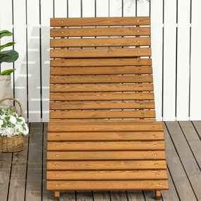 Outsunny lehátko zahradní lehátko relaxační lehátko k bazénu balkon do 120 kg z masivního teaku 66x170x77cm | Aosom.de