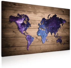 Malvis ® Obraz Mapa na prknech Velikost: 120x80 cm