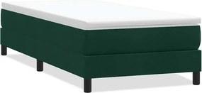 Postel Box Spring bez matrace tmavě zelená 90x220 cm samet 3315858