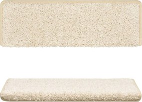 Schodové rohože 15 ks 65 x 21 x 4 cm bílé s obdélníkovým okrajem 134581