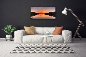 Obraz na plátně Jezero Les Krajina 100x50 cm