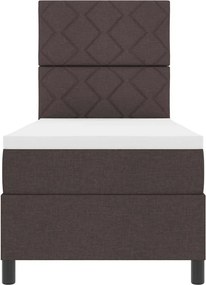 Postel s boxspringem s čelo Tmavě hnědá 80 x 200 cm textil 3339423
