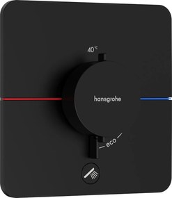 Hansgrohe ShowerSelect Comfort Q, termostat pod omítku pro 1 spotřebič a další výtok, černá matná, HAN-15589670