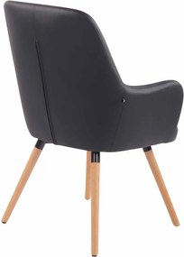 Relaxační křeslo Aarhus umělá kůže přírodní konstrukce – černá