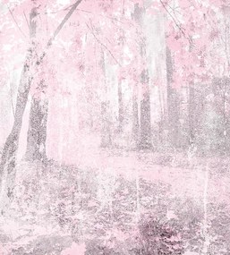 DIMEX | Vliesová fototapeta na zeď Abstrakt růžový les MS-3-0364 | 225 x 250 cm | růžová